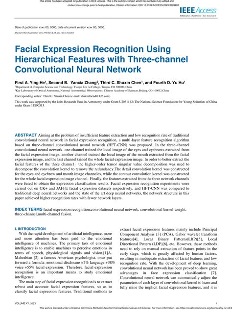 Pdf Facial Expression Recognition Using Hierarchical Features With