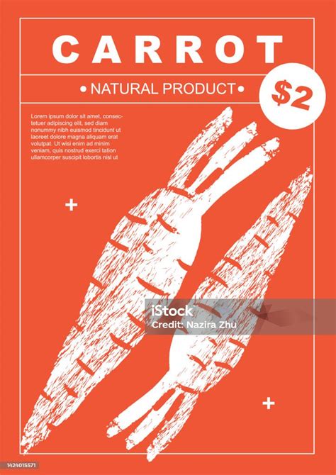 당근 추상적 인 그리기 디자인의 과일과 채소 포스터 세트 라벨 또는 포스터 가격표 심플하고 평평한 디자인 패턴과 배경 포스터