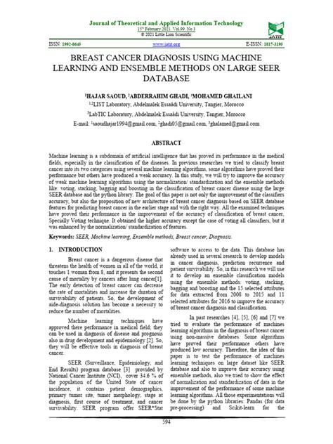 Breast Cancer Diagnosis Using Machine Pdf Machine Learning Support Vector Machine