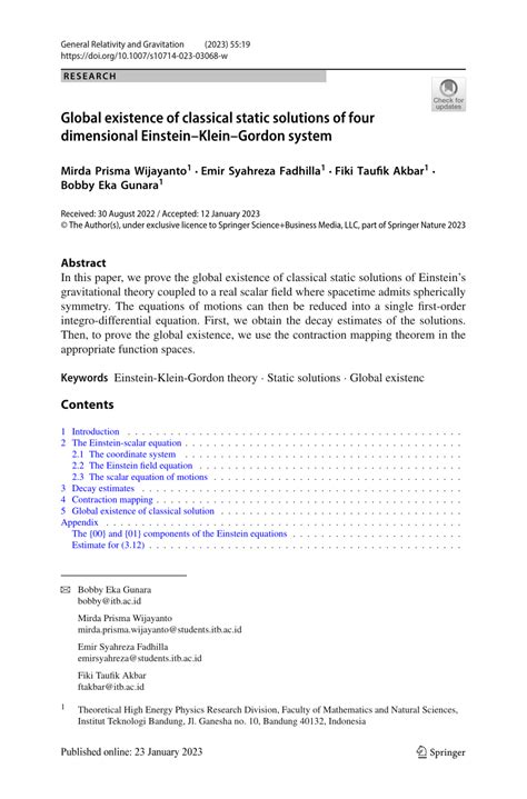 Pdf Global Existence Of Classical Static Solutions Of Four