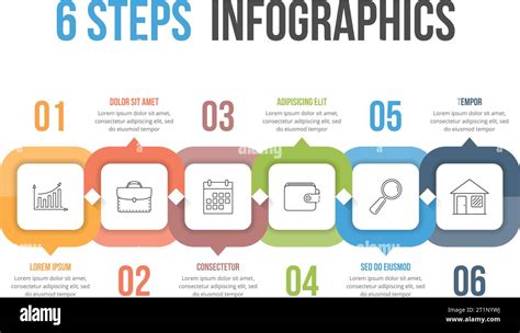 Infographic Template With Six Steps Or Options Workflow Process Diagram Vector Eps