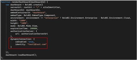 How To Perform Dynamic Connection In Javascript Embedding Bold Bi Support