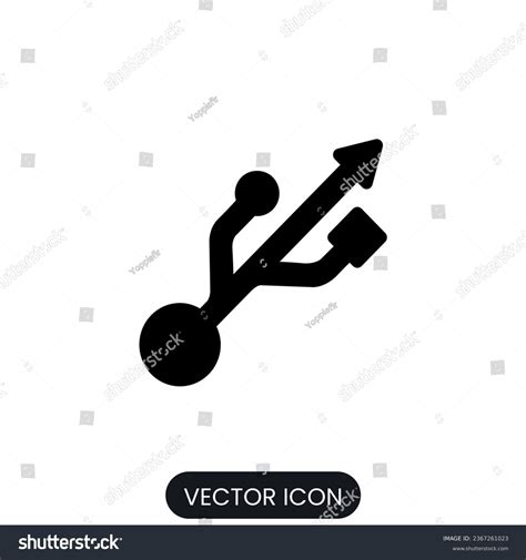 Usb Icon Silhouette Usb Icon Vector Stock Vector Royalty Free Shutterstock