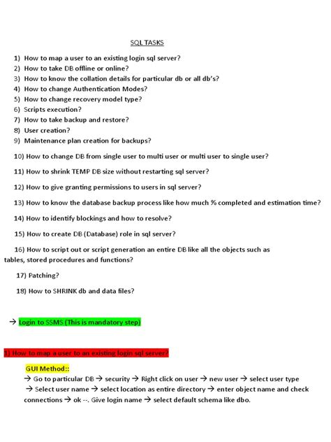Sql Tasks Pdf Microsoft Sql Server Databases