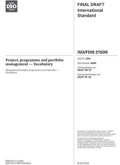 ISO FDIS 21506 2024 Project Programme And Portfolio Management Vocabulary