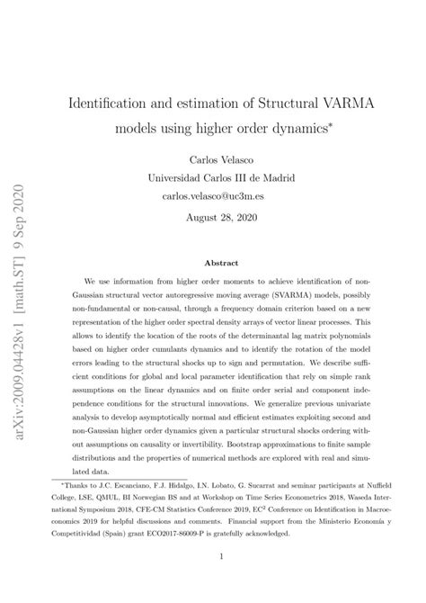 Identification And Estimation Of Structural Varma Models Using Higher Order Dynamics Deepai