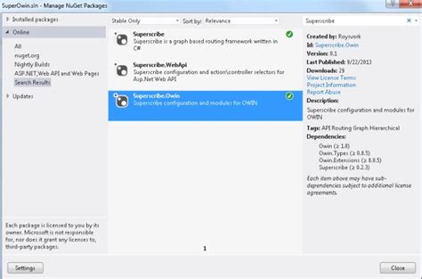 use superscribe owin package in web api
