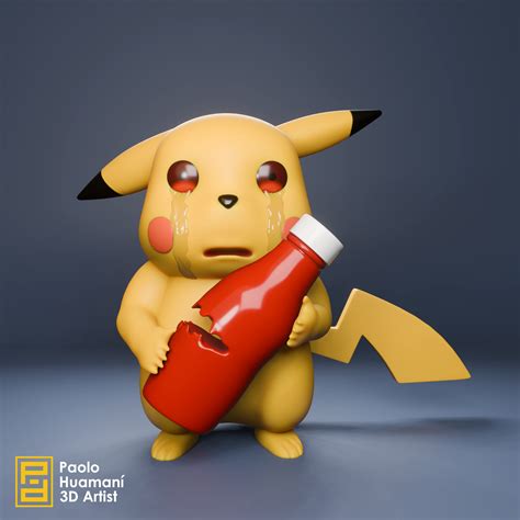 Stl File Sad Pikachu With Ketchup 🐉・3d Printing Model To Download・cults