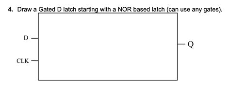 Solved 4 Draw A Gated D Latch Starting With A NOR Based Chegg Com