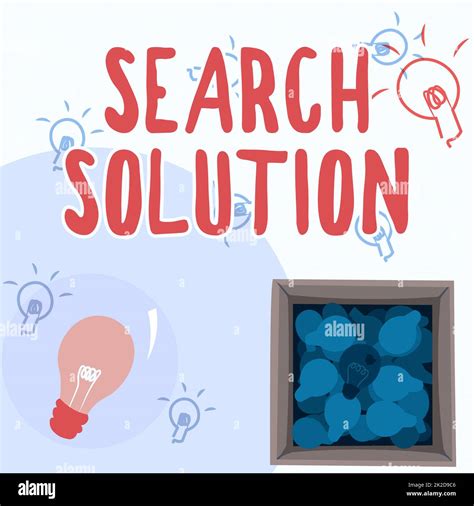 Conceptual Display Search Solution Internet Concept An Action Or Process Of Finding Solution To