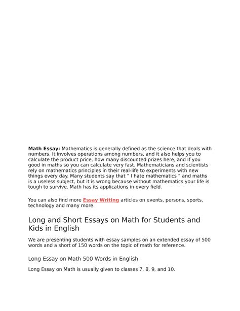 Math Essay Math Prompt Math Essay Mathematics Is Generally Defined Math Essay Math Prompt Math Essay Mathematics Is Generally Defined