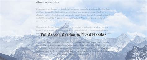 How To Animate A “full Screen Section To Fixed Header” On Page Scroll