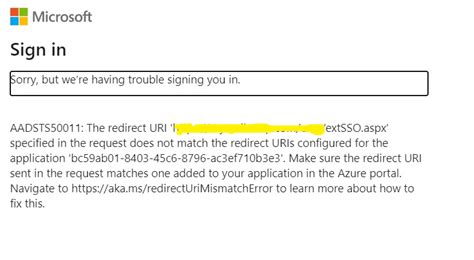Redirect Url Mismatch Error When Using Sso In Officejs Outlook Addin