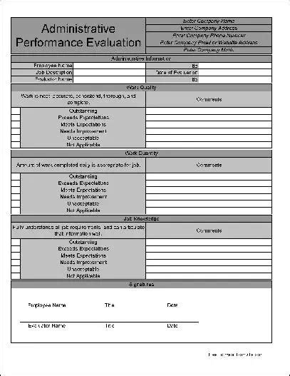 Free Personalized Administrative Performance Evaluation From Formville