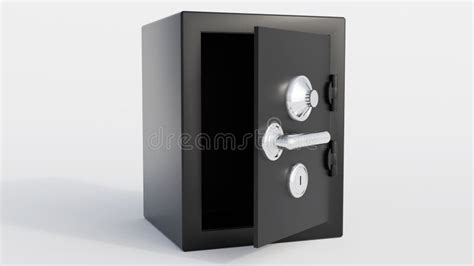 A Heavy Duty Metal Safe With A Combination Lock And Keyhole Stock