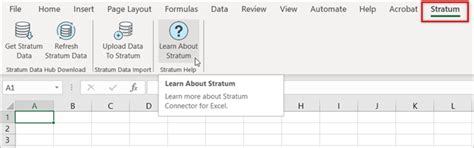Help Stratum Excel Connector Help