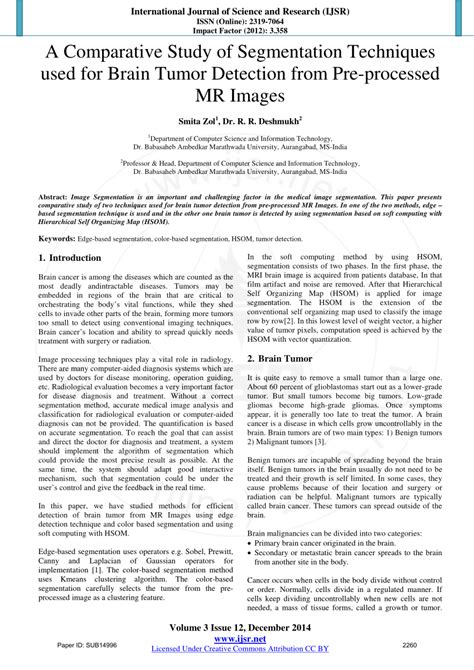 Pdf A Comparative Study Of Segmentation Techniques Used For Brain