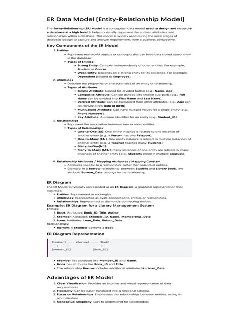 Er Data Model Entity Relationship Model Pdf Conceptual Model