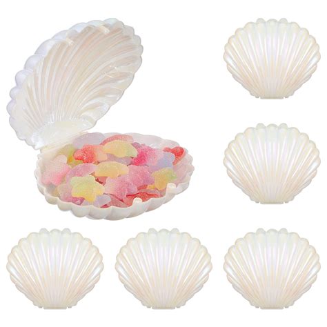 Mutmorningal 30pcs Shell Candy Storage Boxes Seashell Candy Boxes Wedding Mini Sea Shells