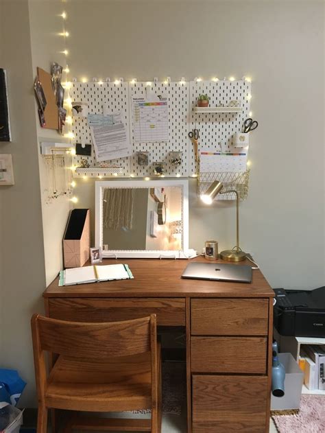 Chic College Dorm Desk Setup