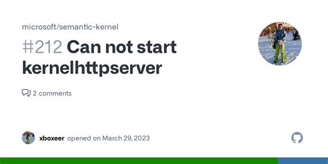 can not start kernelerver · issue 212 · microsoft semantic kernel