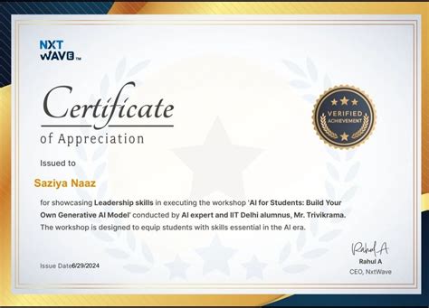 Saziya Naaz On Linkedin Glad To Grow With Ai♥️