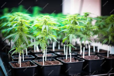 Premium Ai Image Cannabis Seedlings With A Ph Tester And Nutrient