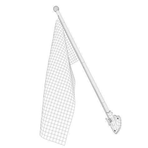 기둥 세트에 유니온 잭 플래그 3d 모델 12 C4d Free3d