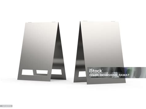 금속 포장 간판 모형 야외 광고 Pos Poi 스탠드 배너 는 고립 된 흰색 배경에 템플릿을 모의 3d 일러스트 3차원 형태에 대한 스톡 벡터 아트 및 기타 이미지 Istock