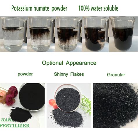 Humic Acid Potassium Humate Black Shiny Flakes Or Powder