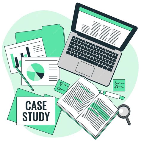 사례 연구 개념 설명 무료 벡터