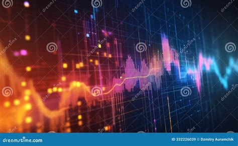 Colorful Peaks And Valleys On A Grid Background Represent Data Visualization And Analytics In A