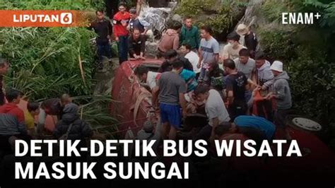 Video Kronologi Bus Wisata Terjun Ke Sungai Di Objek Wisata Guci Tegal