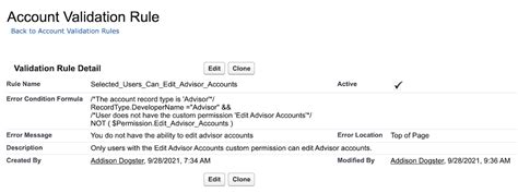 Allow Certain Users To Edit Data Using Custom Permissions In Validation Rules Jennifer W Lee