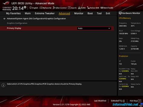Enable The Internal Graphics Card Igpu Intel Uhd Graphics 630 Of The Asus Rog Maximus Xiii