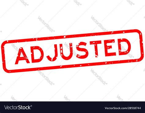 Grunge Red Adjusted Word Square Rubber Seal Stamp Vector Image