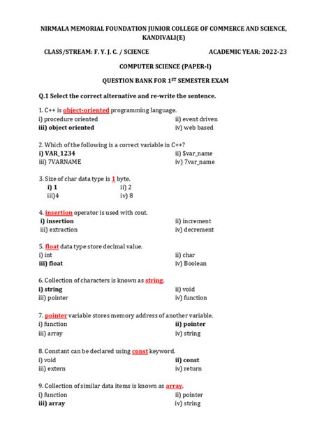 Computer Science I Pdf Pointer Computer Programming Software Development