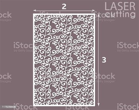 레이저 컷 장식 패널 템플릿 소용돌이 패턴이있는 내부 화면 벽 또는 창 패널 절단 템플릿입니다 캐비닛 프렛 워크 패널 다이 컷 초대 카드 나무 조각 0명에 대한 스톡 벡터