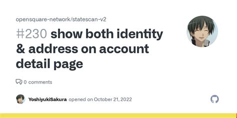 Show Both Identity And Address On Account Detail Page · Issue 230