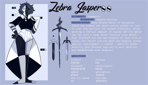 Zebra Jasper Gemsona Reference Sheet By Zaccrim On Deviantart