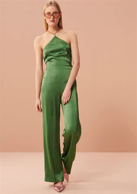 Poema Green Satin Trousers Tara Jarmon Satin Trousers Green Satin