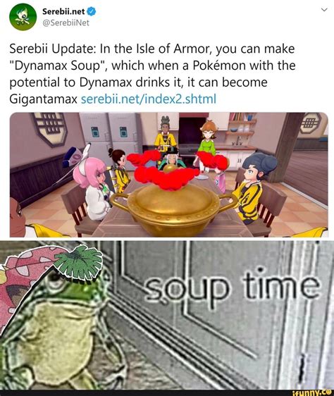 Serebii Update In the Isle of Armor you can make Dynamax Soup which when a Pokémon with the Serebii Update In the Isle of Armor you can make Dynamax Soup which when a Pokémon with the
