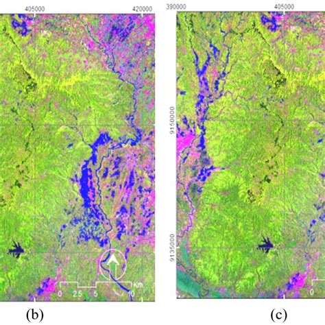654 Color Composite Of Landsat Image A Uncorrected Topographic Download Scientific Diagram