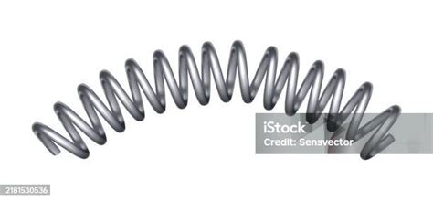 금속 스프링 나선형 모양 소용돌이 선 또는 구부러진 철사 코드 충격 흡수 장치 또는 장비 부속의 벡터 현실적 아이콘 예비 또는 유연한 보충 장치 산업 및 엔지니어링 장비