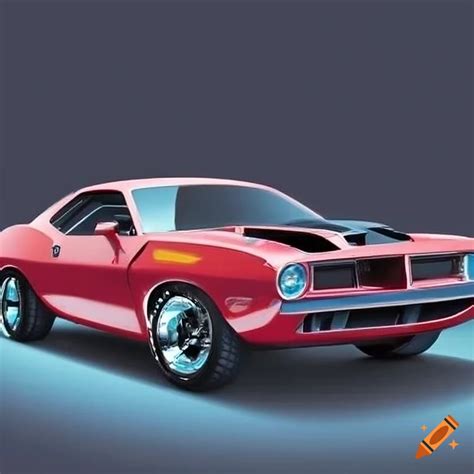 Plymouth Cuda Concept Car In A Garage On Craiyon