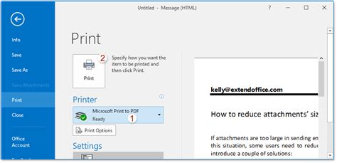 How To Print Email Body Only Without Header And Username In Outlook