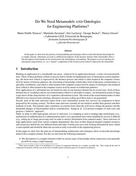 Pdf Do We Need Metamodels And Ontologies For Engineering Platforms