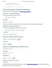 Some Properties Of Laplace Transforms Understanding The Key Course Hero