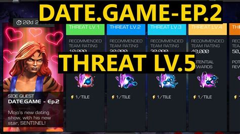 DATE GAME EP 2 THREAT LV 5 SIDE QUEST TIGRA BOSS MCOC YouTube