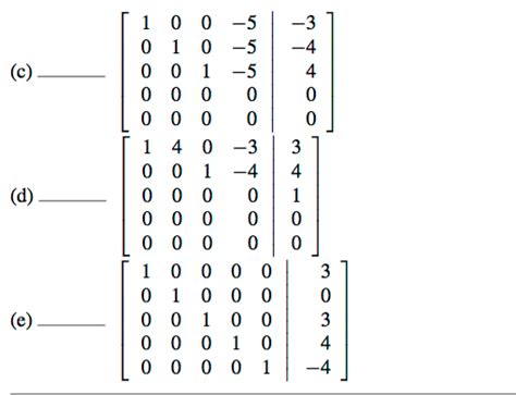 Solved 5 1 Point Below Five Systems Of Linear Equations Chegg Com